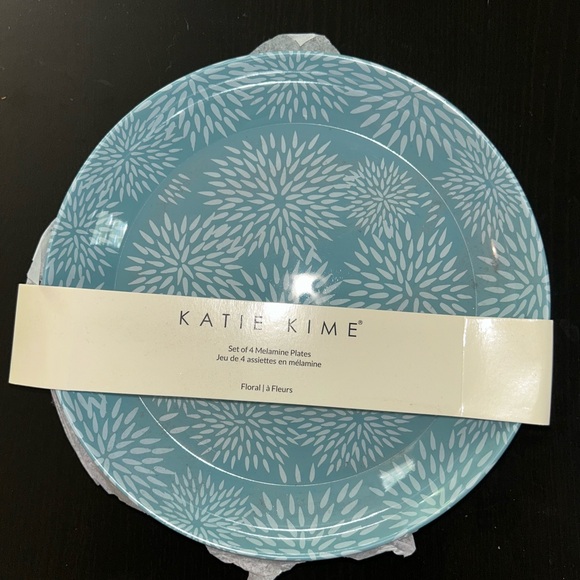 Katie Kime | Dining | Katie Kime Blue Floral Melamine Dinner Plates Set ...